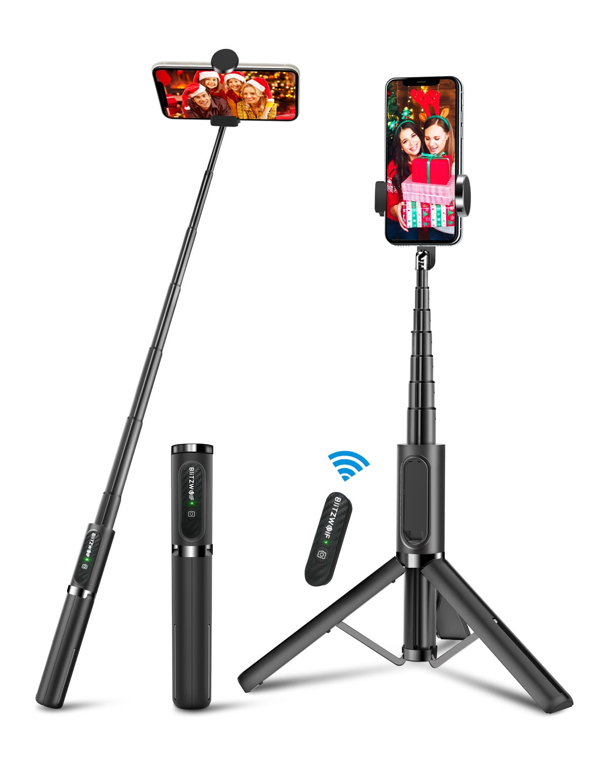 BlitzWolf Selfie Stick Tripod, Bluetooth Photo Stick, Portable Tripod ...