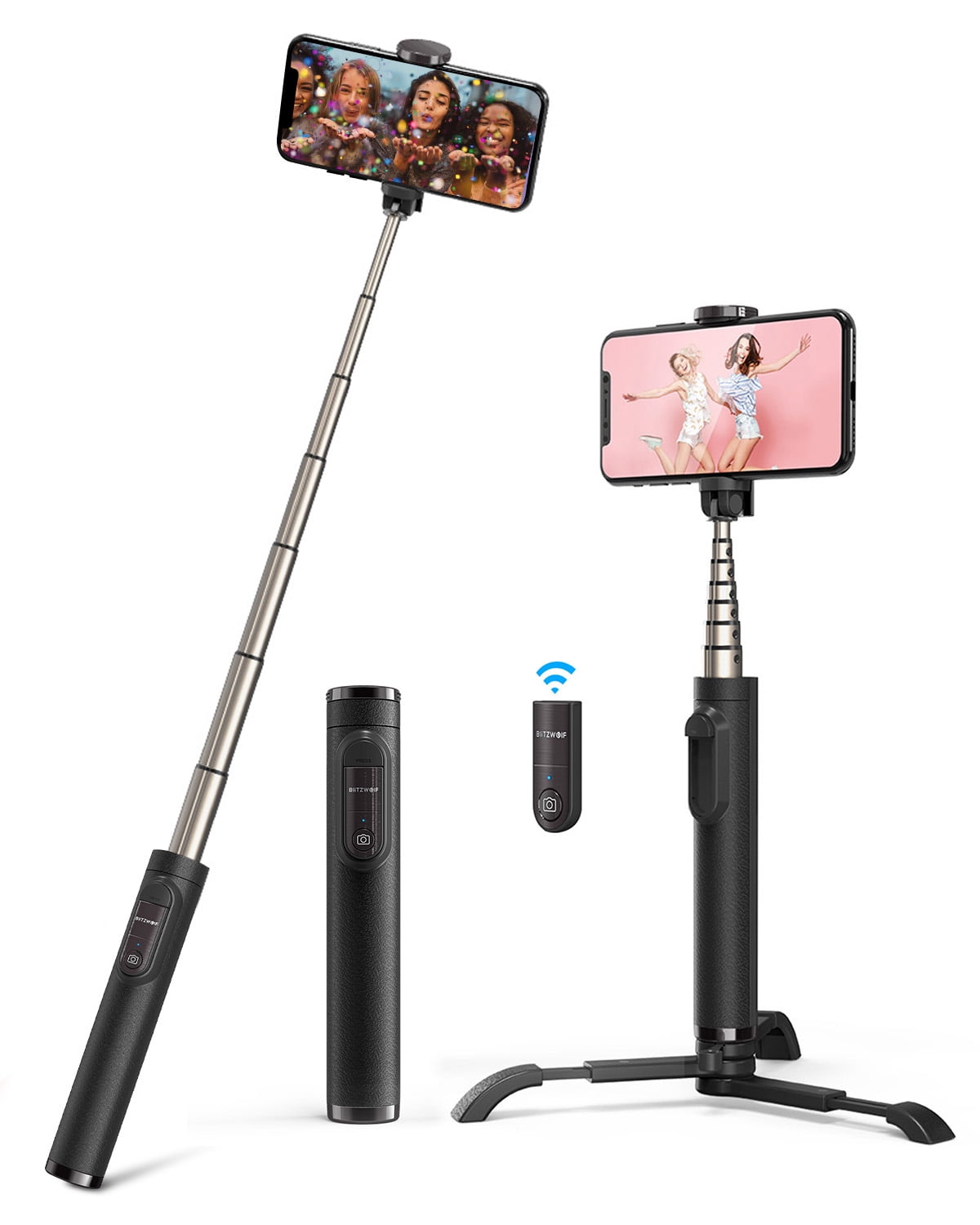 BlitzWolf Selfie Stick Tripod, Bluetooth Wireless Phone Stick Stand ...