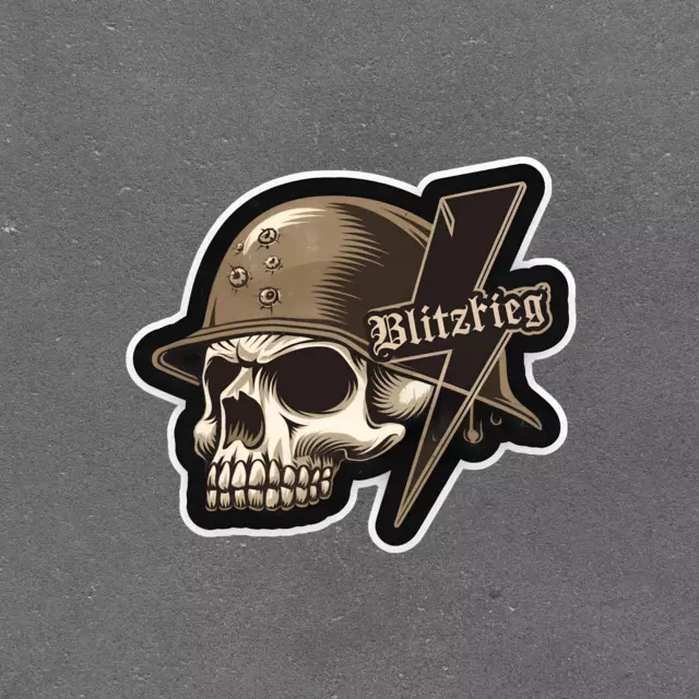 Blitzkrieg Skull Sticker - Wwii German Military Death Head Decalphone ...