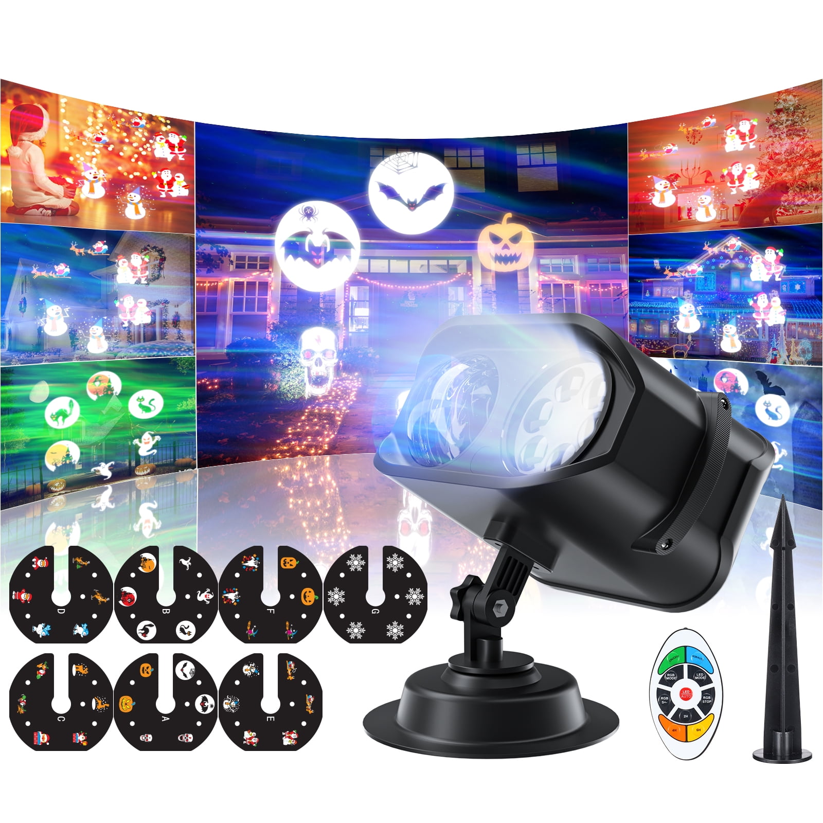 Blitzwill Christmas Halloween Double Projector Lights, 42 Switchable ...
