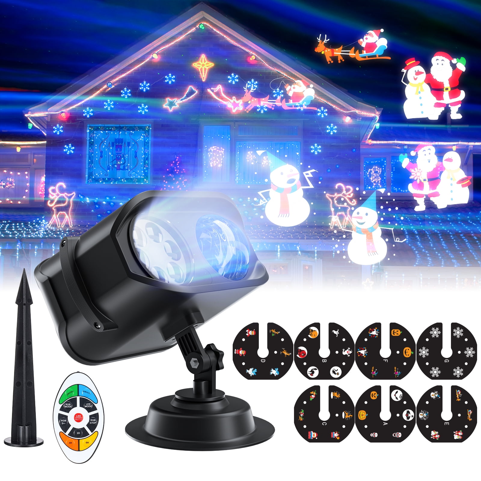 BlitzWill Christmas Halloween Double Projector Lights, 42 Switchable ...