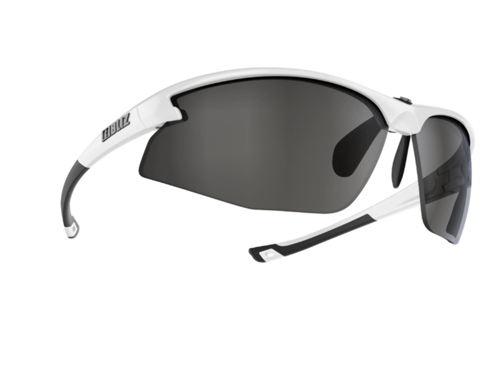 Bliz Motion+, Shiny White Frame, Smoke with Silver Mirror Lens ...