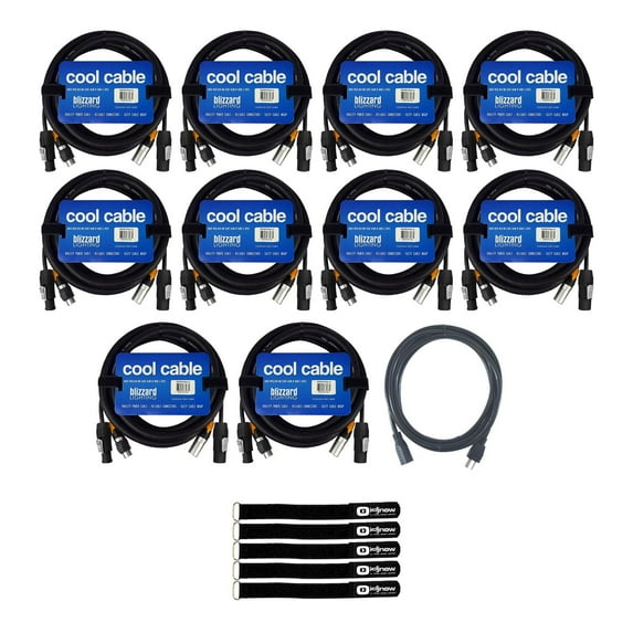Blizzard Lighting DMX5PCT-10 10 FT IP Rated 5-Pin DMX + PowerCON TRUE1 ...