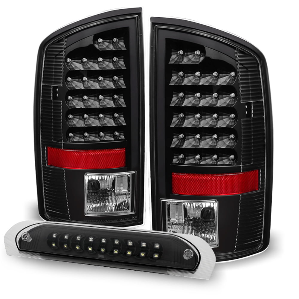 Blk 2002-2006 Dodge Ram 1500 2500 3500 LED Tail lights +LED 3rd Brake ...