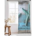 Bllue Starfish Sheer Curtains 108 Inch Long 1 Panel Text Vintage Wood ...