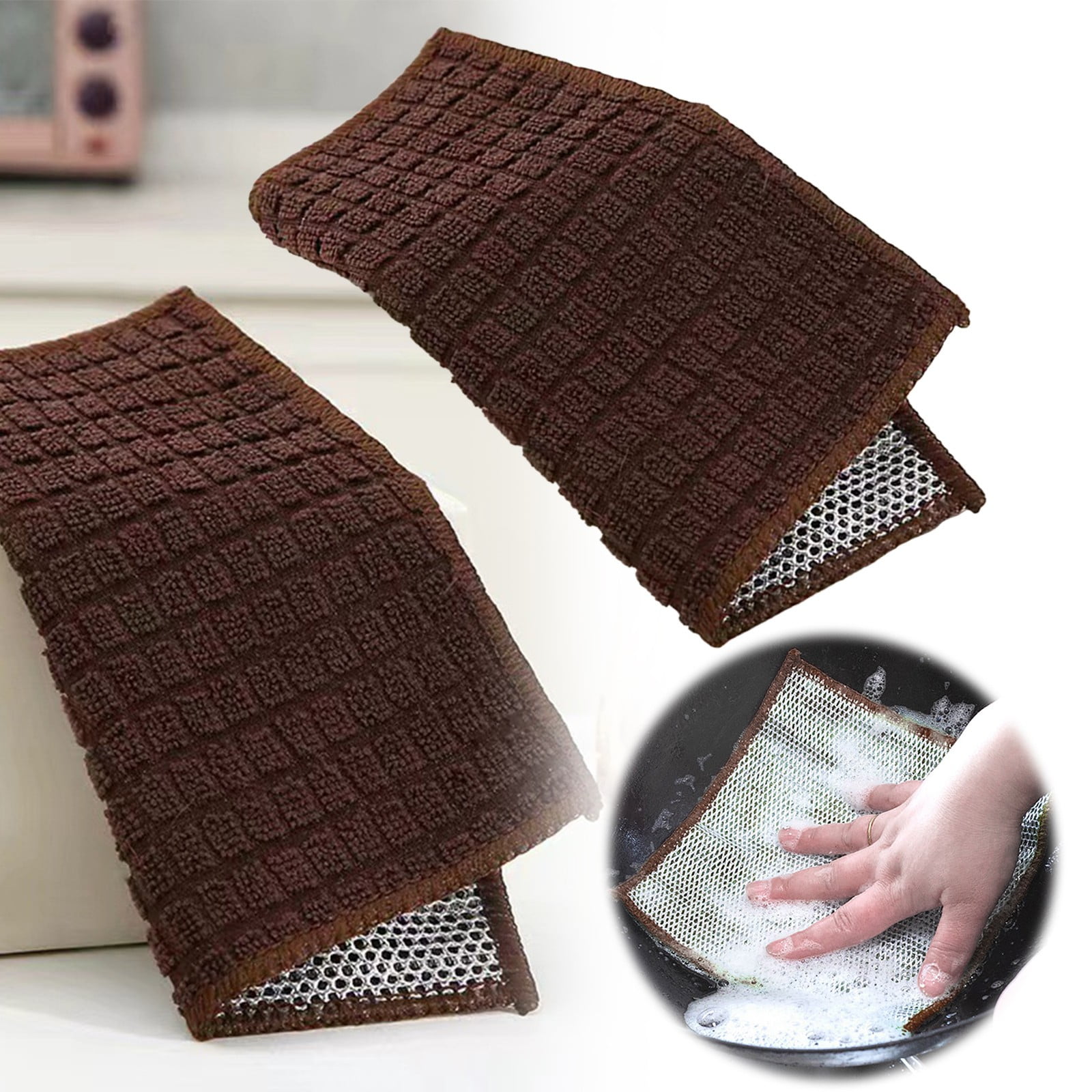 Blmiede clear!Multipurpose Wire Dishwashing Rag Polyester Silver Wire ...