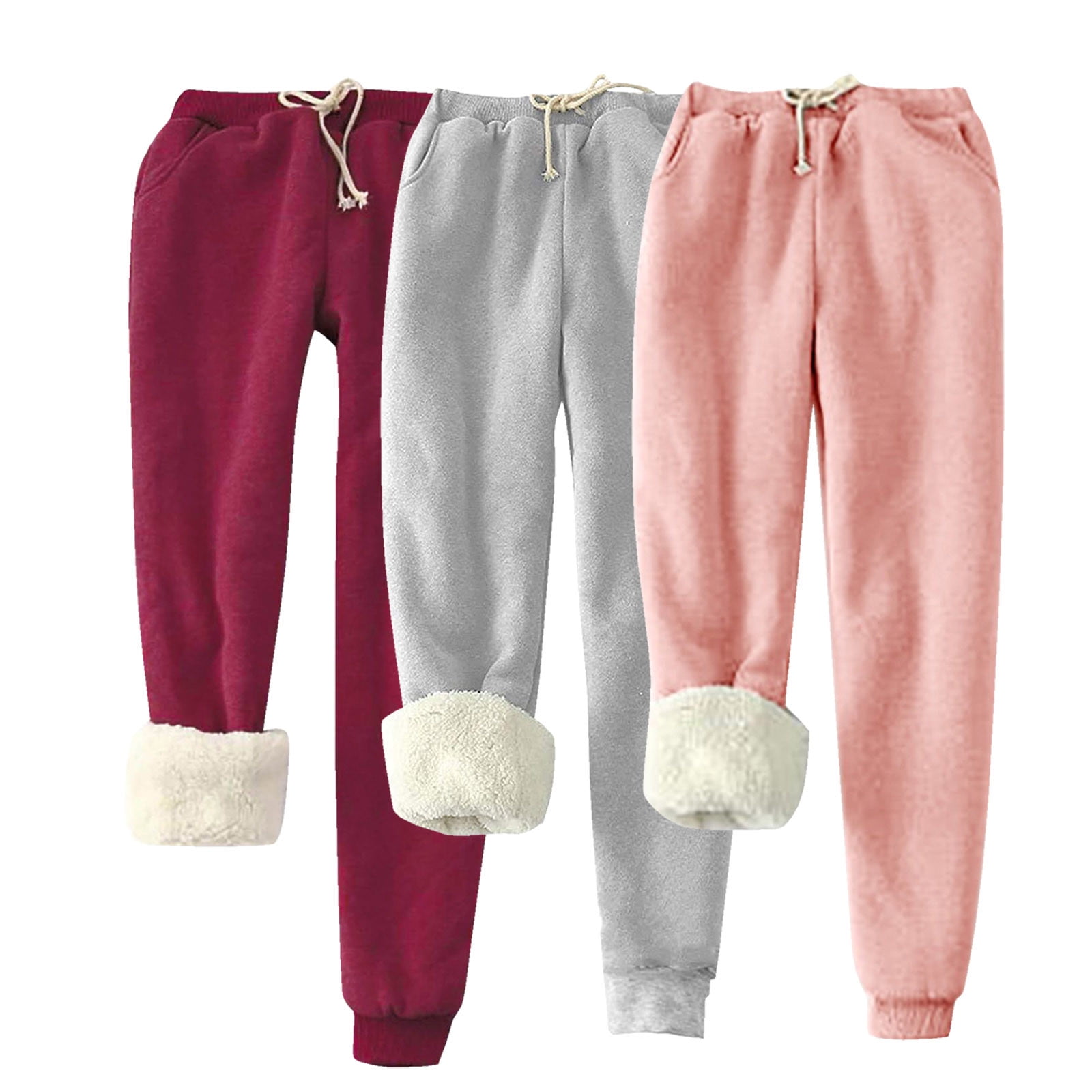 Blmnix 3PC Pants for Girls Winter Lined Warm Pants for Women Dressy ...