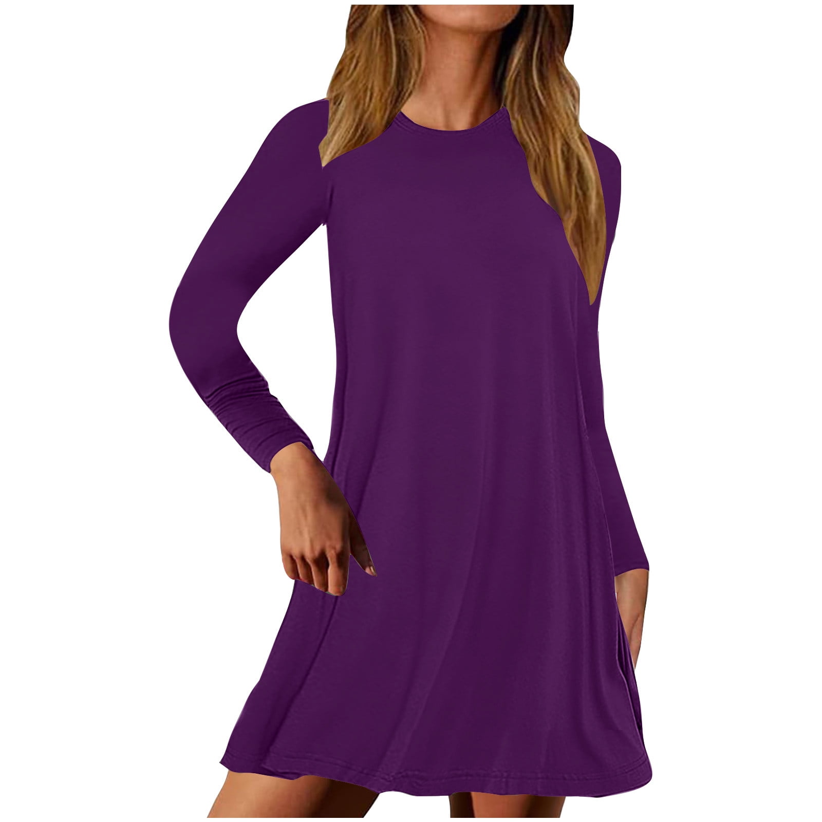 Blmnix A-Line Dresses for Wedding Guest Plus Size Plain Bohemian Mini ...