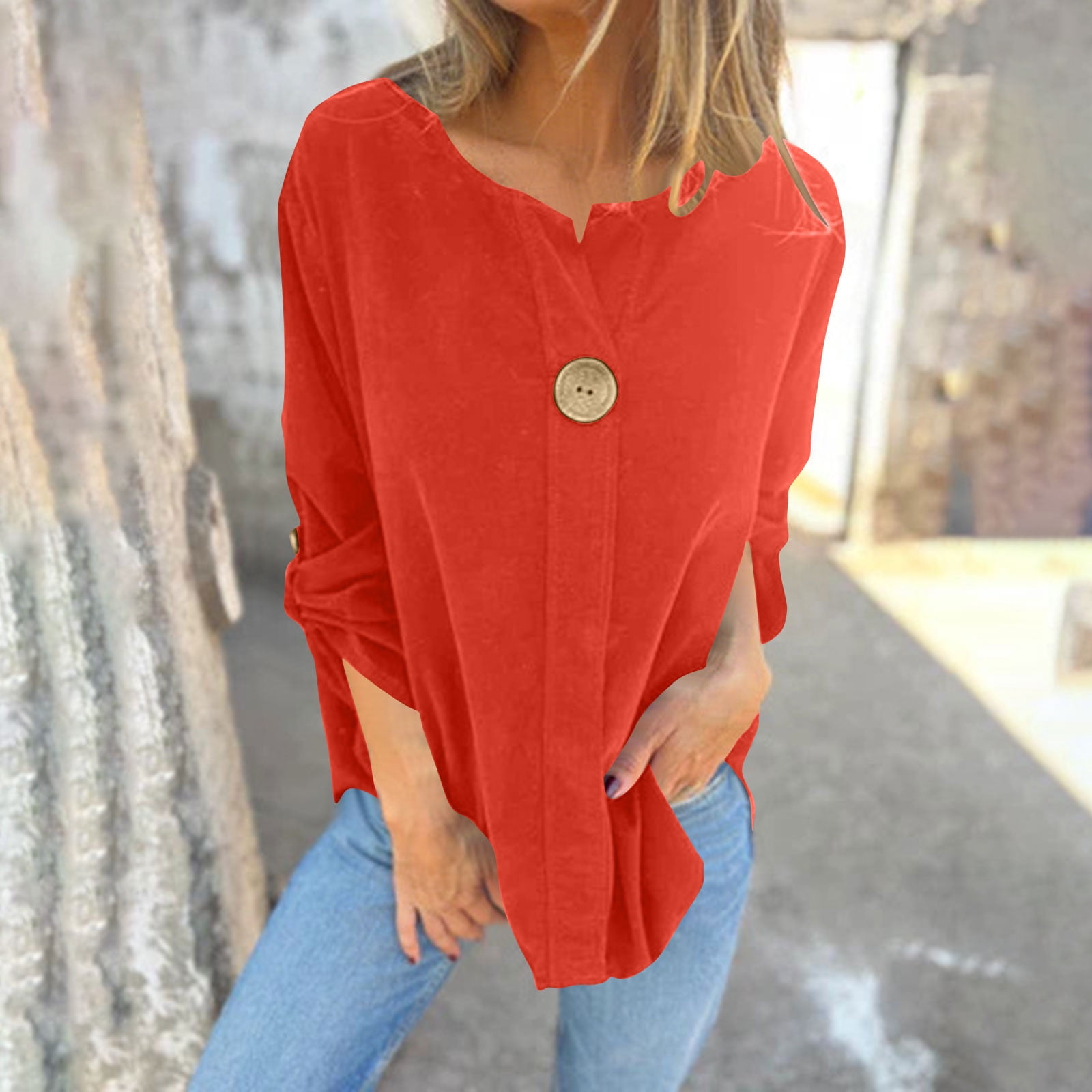 Blmnix Back To School Shirts for Teachers Pullover Fashion Workwear Red ...