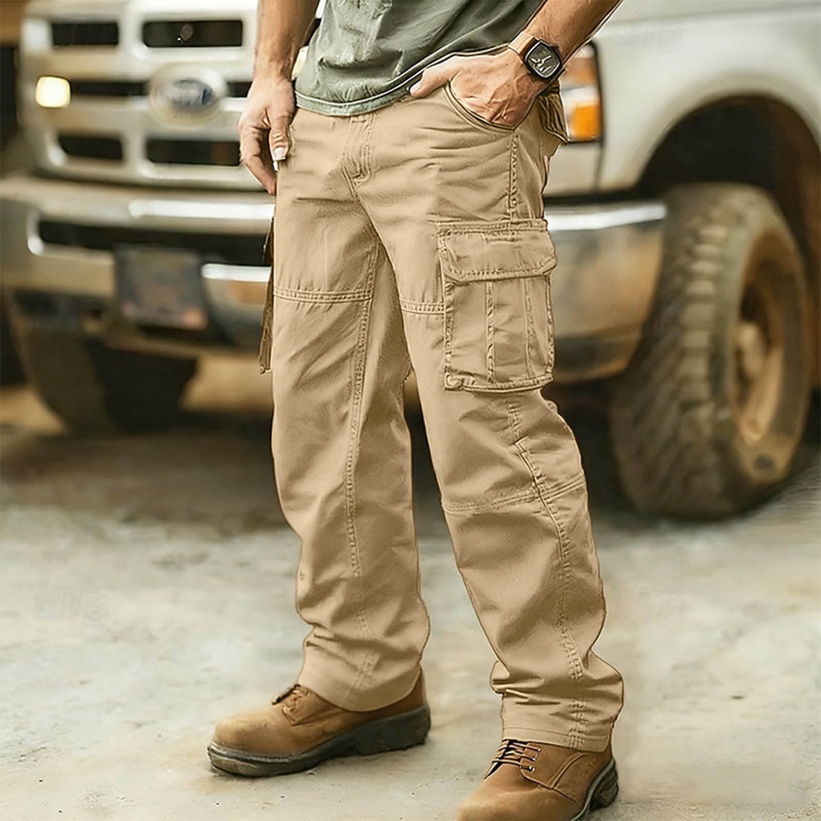 Blmnix Baggy Cargo Pants Pants Men Regular Carpenter Cotton Pants Pant ...