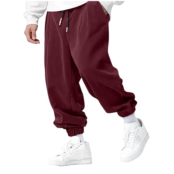 Blmnix Baggy Men Pants Comfy Pants Joggers Corduroy Pants Jeans Ankle ...