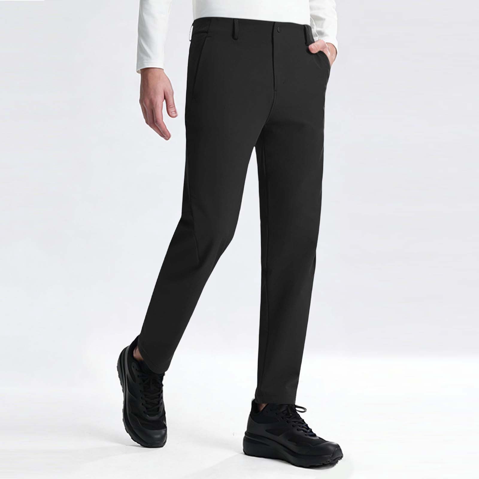 Blmnix Baggy Men Pants Low Waisted Chinos Dress Pants Golf Pants Jean ...
