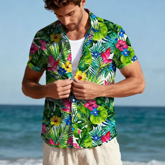 Blmnix Baggy Mens T Shirt Guide Beach Shirts Hawaiian Shirt T Shirts ...