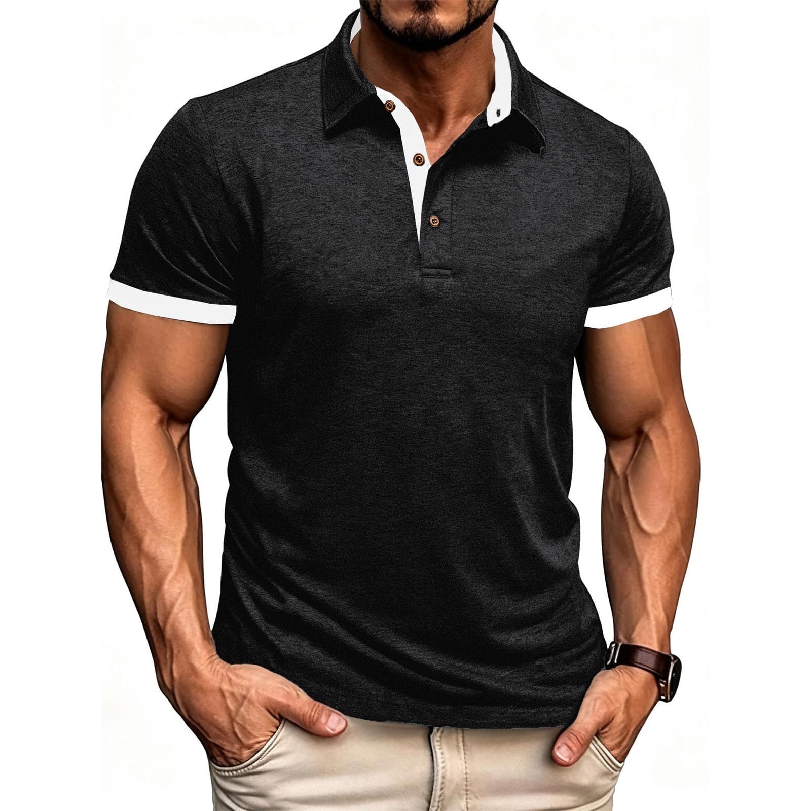 Blmnix Baggy Shirt for Men Polo T Shirts Muscle Golf Shirt Shirts ...