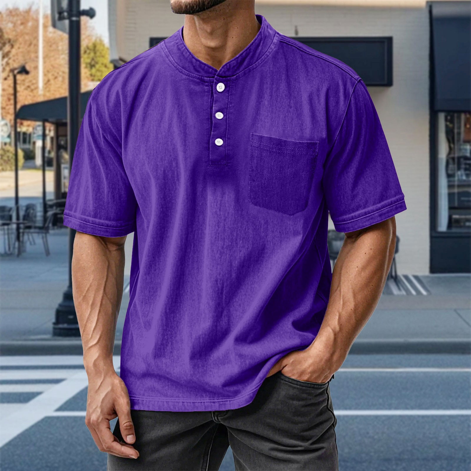 Blmnix Baggy Tshirt for Men Muscle Pocket T Shirts Big And Tall Shirts ...