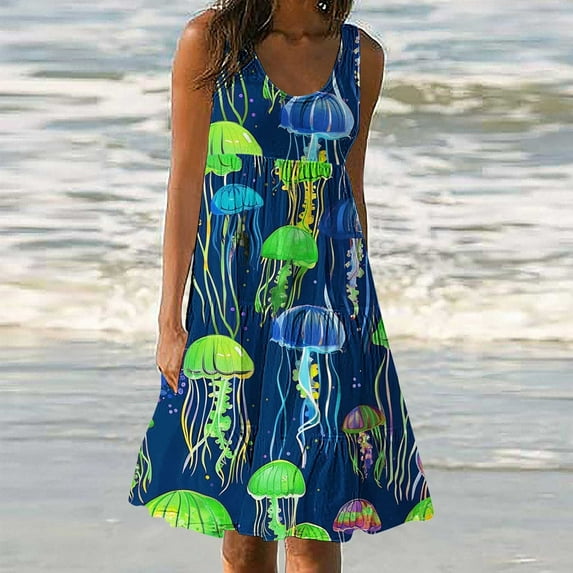 Blmnix Beach Dresses Elegant Dresses for Women Tank Plus Size Dresses ...