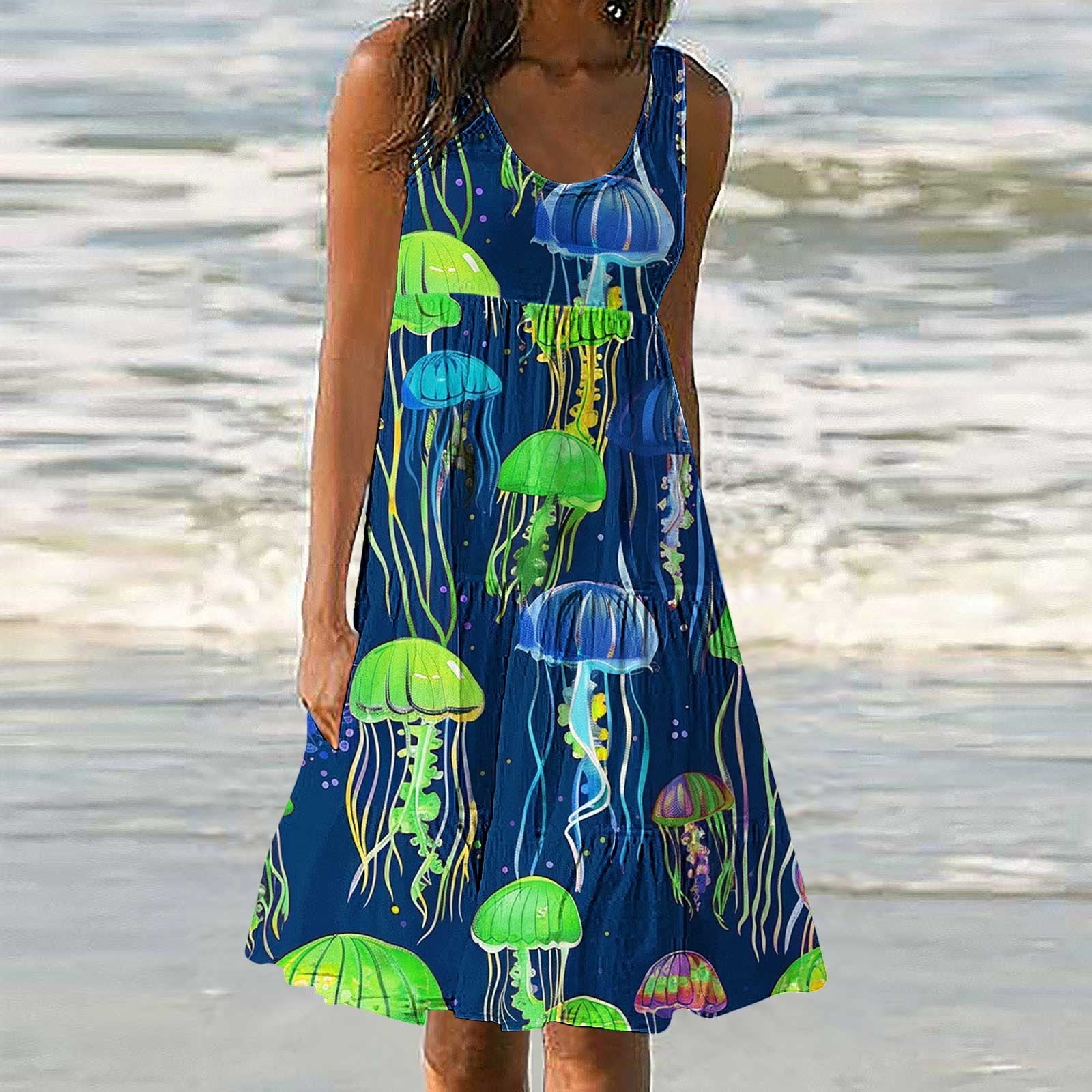 Blmnix Beach Dresses Elegant Dresses for Women Tank Plus Size Under ...