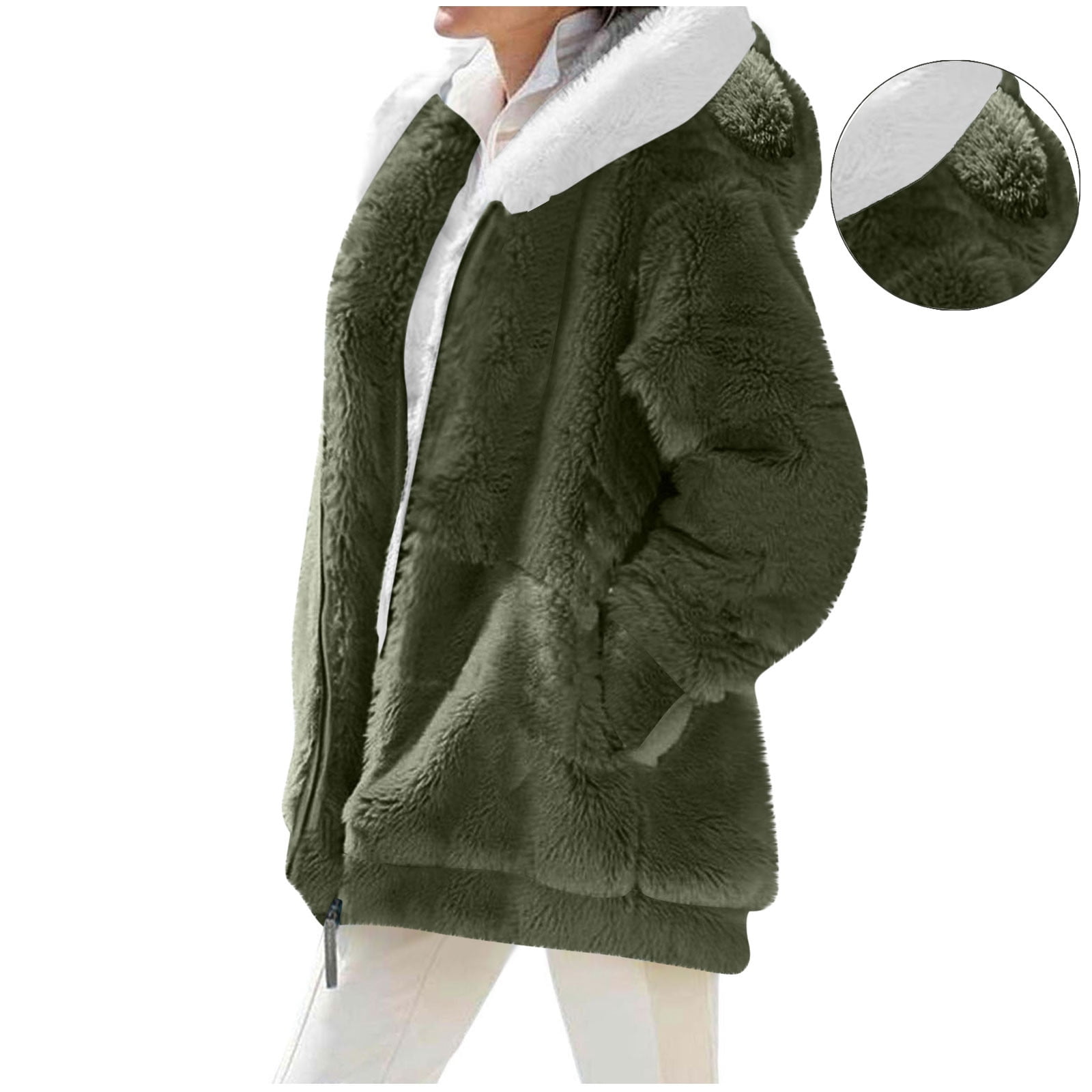 Blmnix Beach Jackets Fleece 2025 Army Green Casual Fall T Shirts for ...