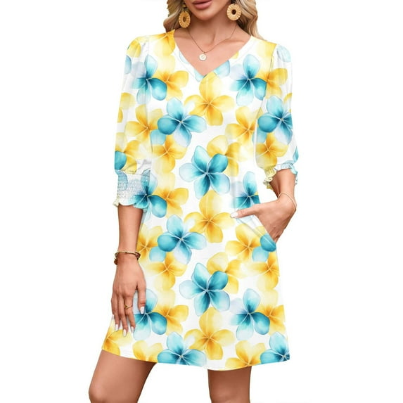 Blmnix Beach Sweater Dresses for Women 2026 Floral Shift Under Dress V ...