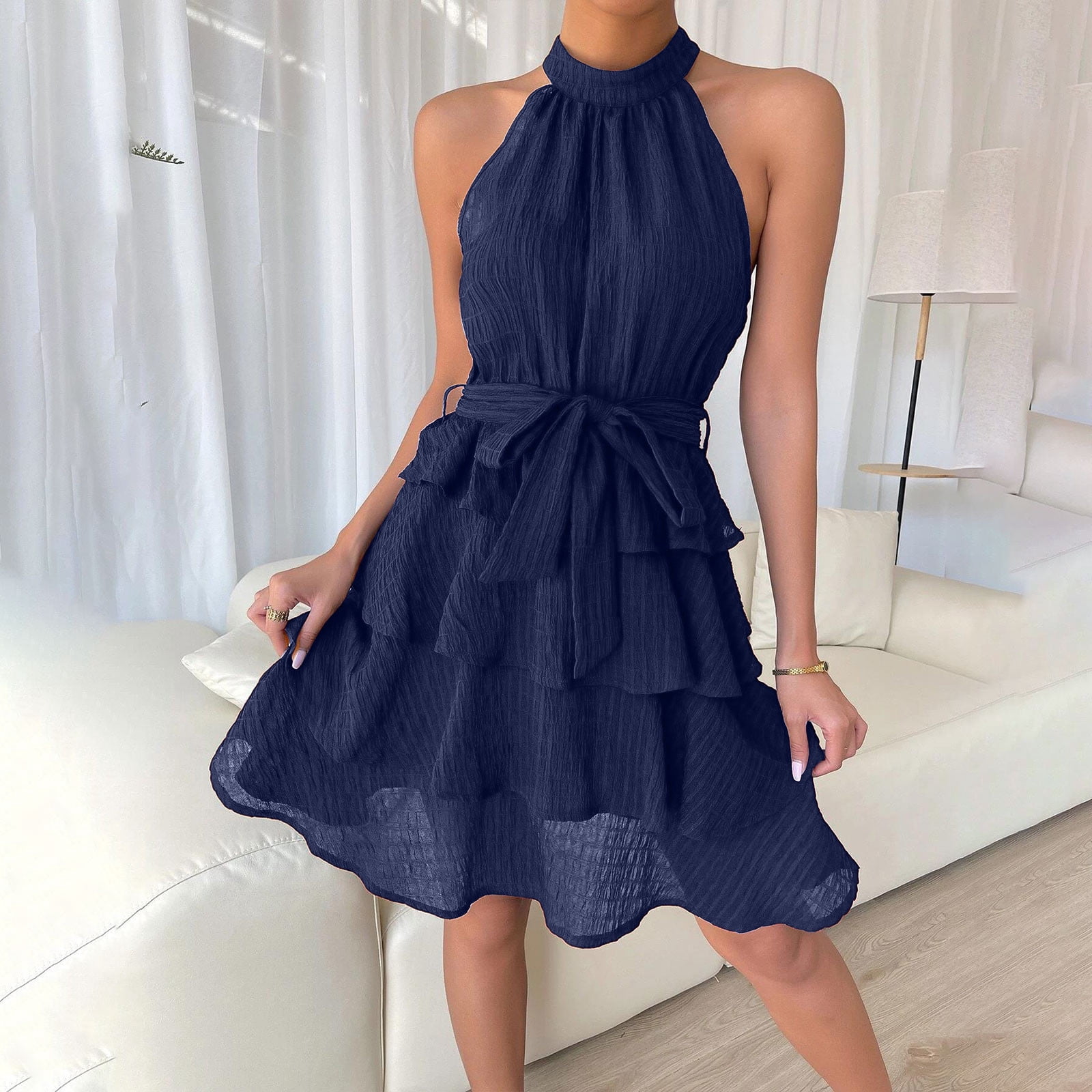 Blmnix Birthday Dress Woman Dress Peplum A Line Dresses Under Dresses ...