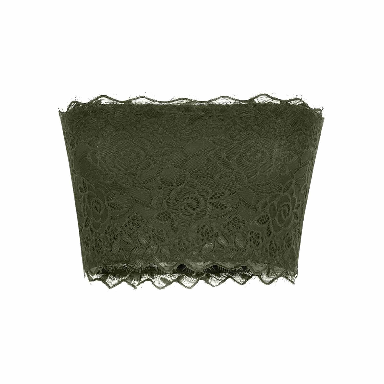 Blmnix Bralettes for Women Lace Bralette Push Up Bandeau Bra Bra Green ...