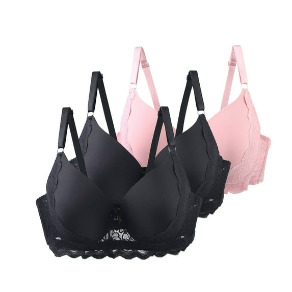 Blmnix Bras for Women Push-Up Bras 3 Pack Minimizer Plus Size Bras 40C ...