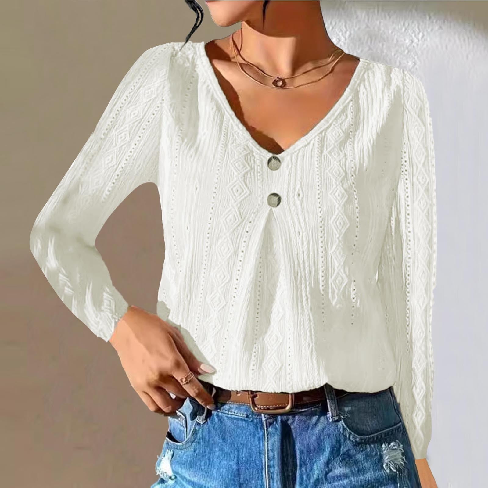 Blmnix Button Down Back To School Shirts for Teachers Textured Blouses ...