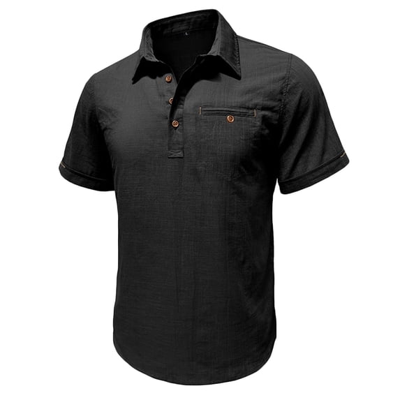 Blmnix Button Down Mens T Shirt Linen Shirts Oversized Pullover ...
