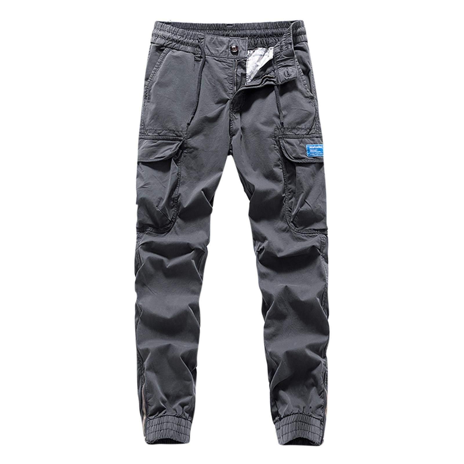 Blmnix Cargo Men Pants Slim Fishing Pants Travel Pants Low Waisted ...