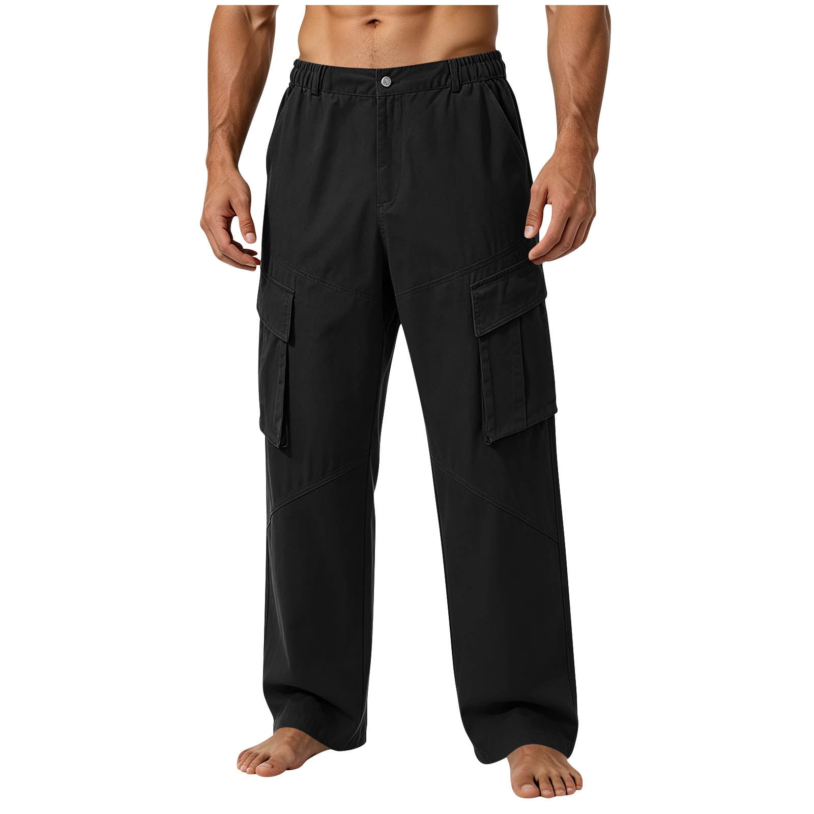 Blmnix Cargo Pants Men Travel Pants Cotton Pants Low Rise Baggy Jean ...