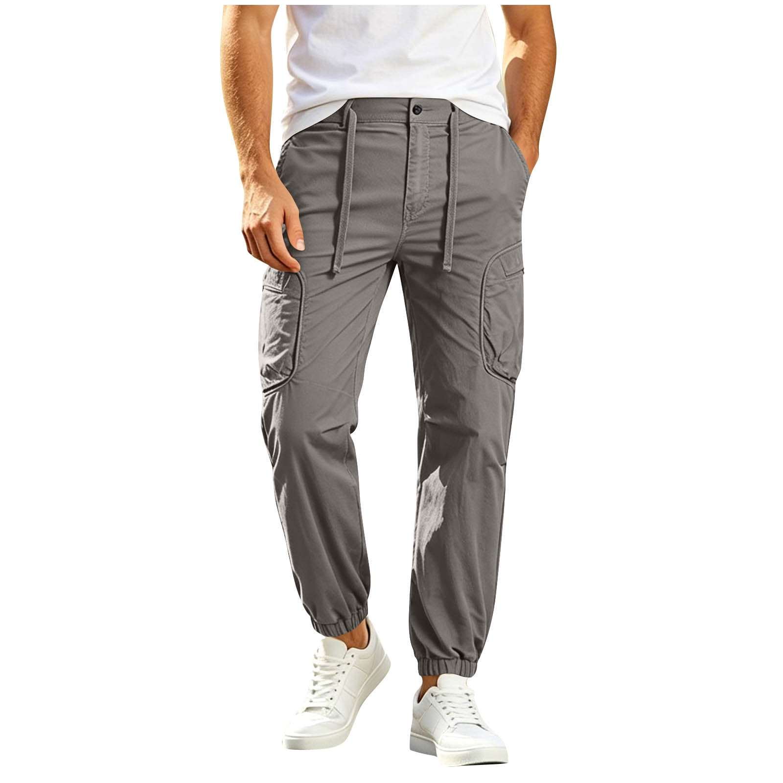 Blmnix Cargo Pants Men Travel Pants Low Rise Hiking Pants Baggy Bottoms ...