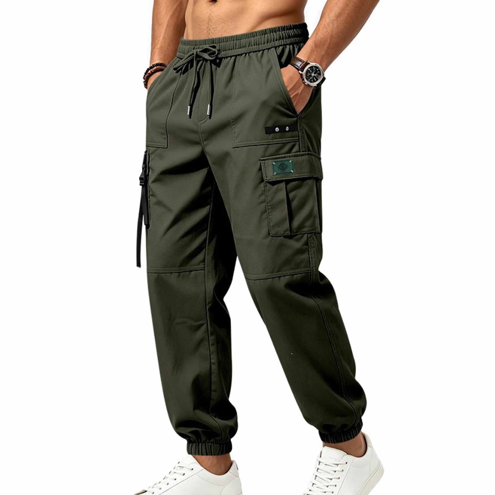 Blmnix Cargo Trousers for Men Baggy Travel Pants Hiking Pants Low Rise ...