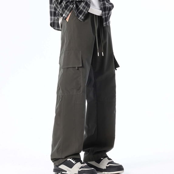 Blmnix Cargo Trousers for Men Comfy Pants Low Rise Baggy Travel Pants ...