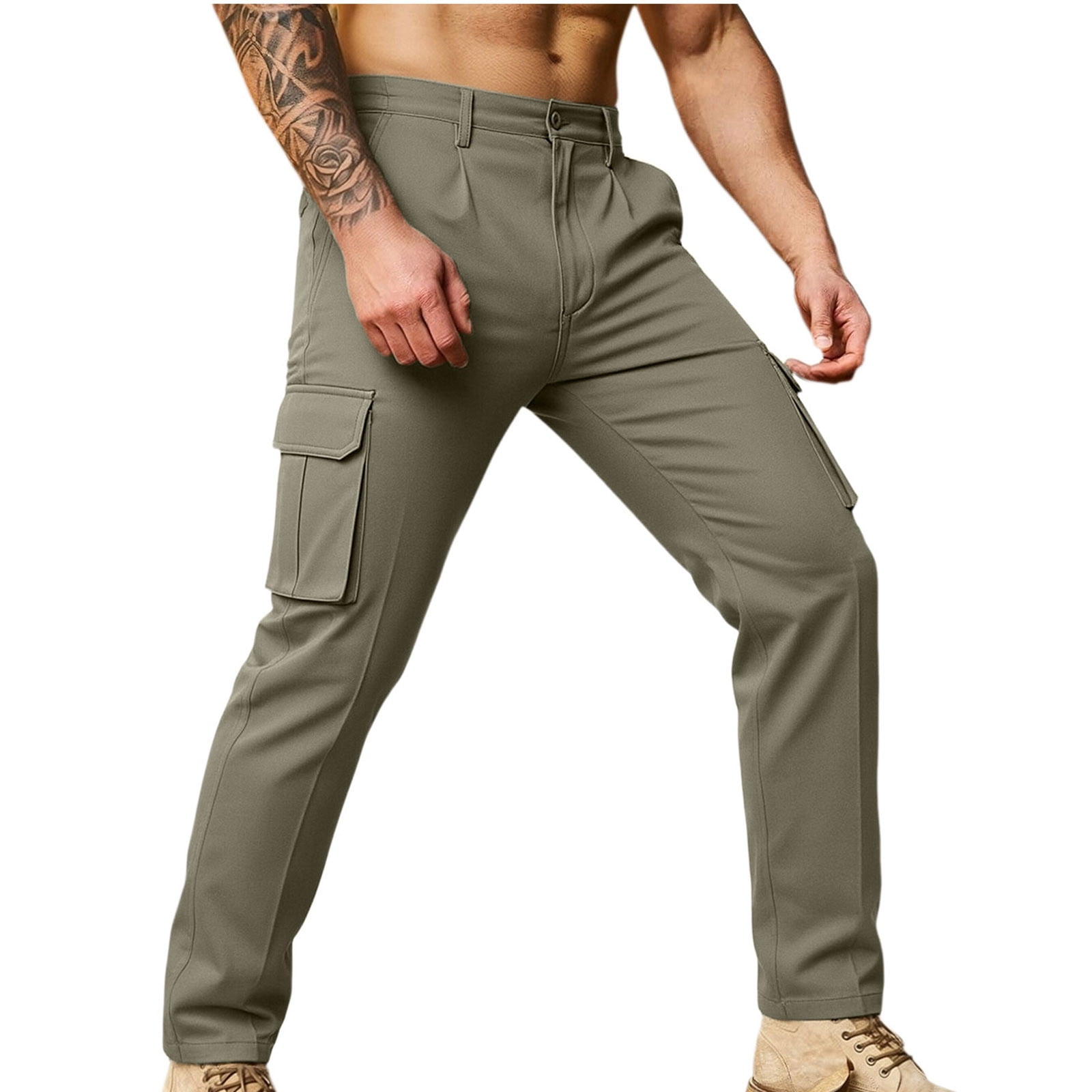 Blmnix Cargo Work Pants Pants for Men Low Waisted Lightweight Pants ...