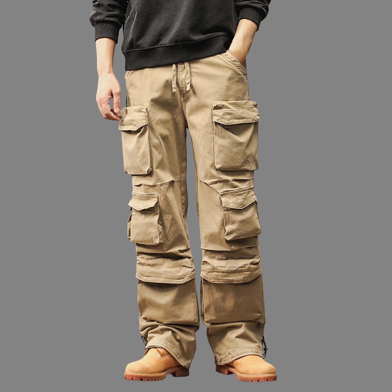 Blmnix Carpenter Men Pants Baggy Hiking Pants Low Rise Travel Pants ...