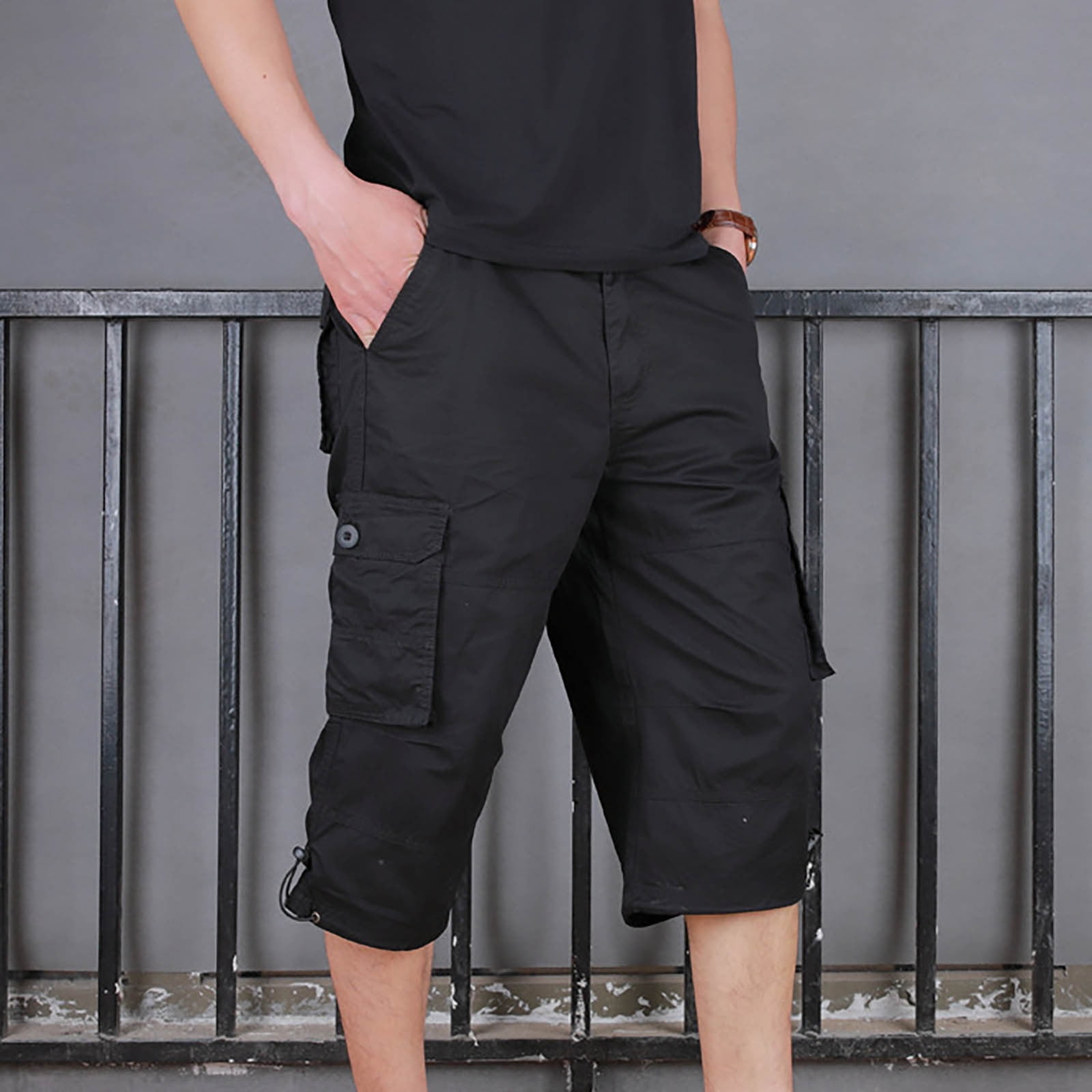Blmnix Carpenter Men Pants Short Pants Cargo Work Pants Baggy Low ...