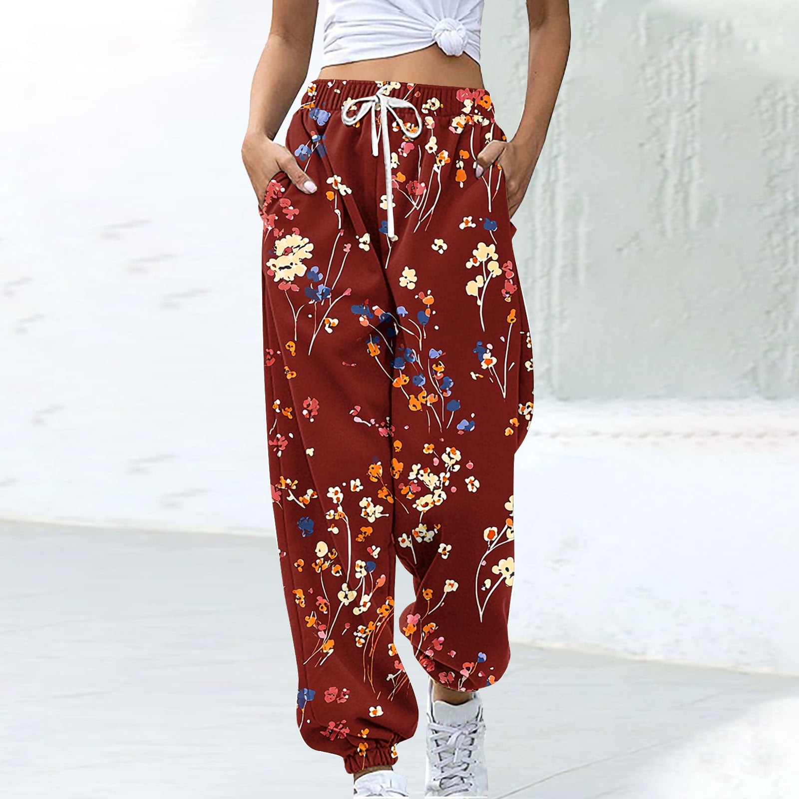 Blmnix Casual Pants Women Pants Boho Pants Baggy Girlfriend Pant Taper ...