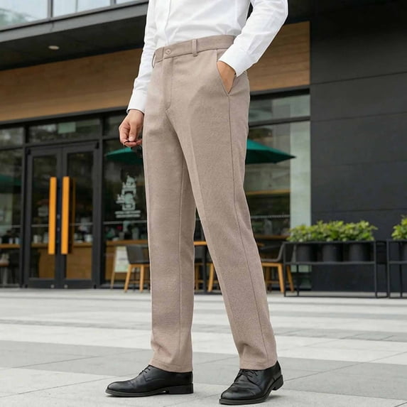 Blmnix Dress Pants Mens Pants Low Waisted Corduroy Pants Baggy Chinos ...