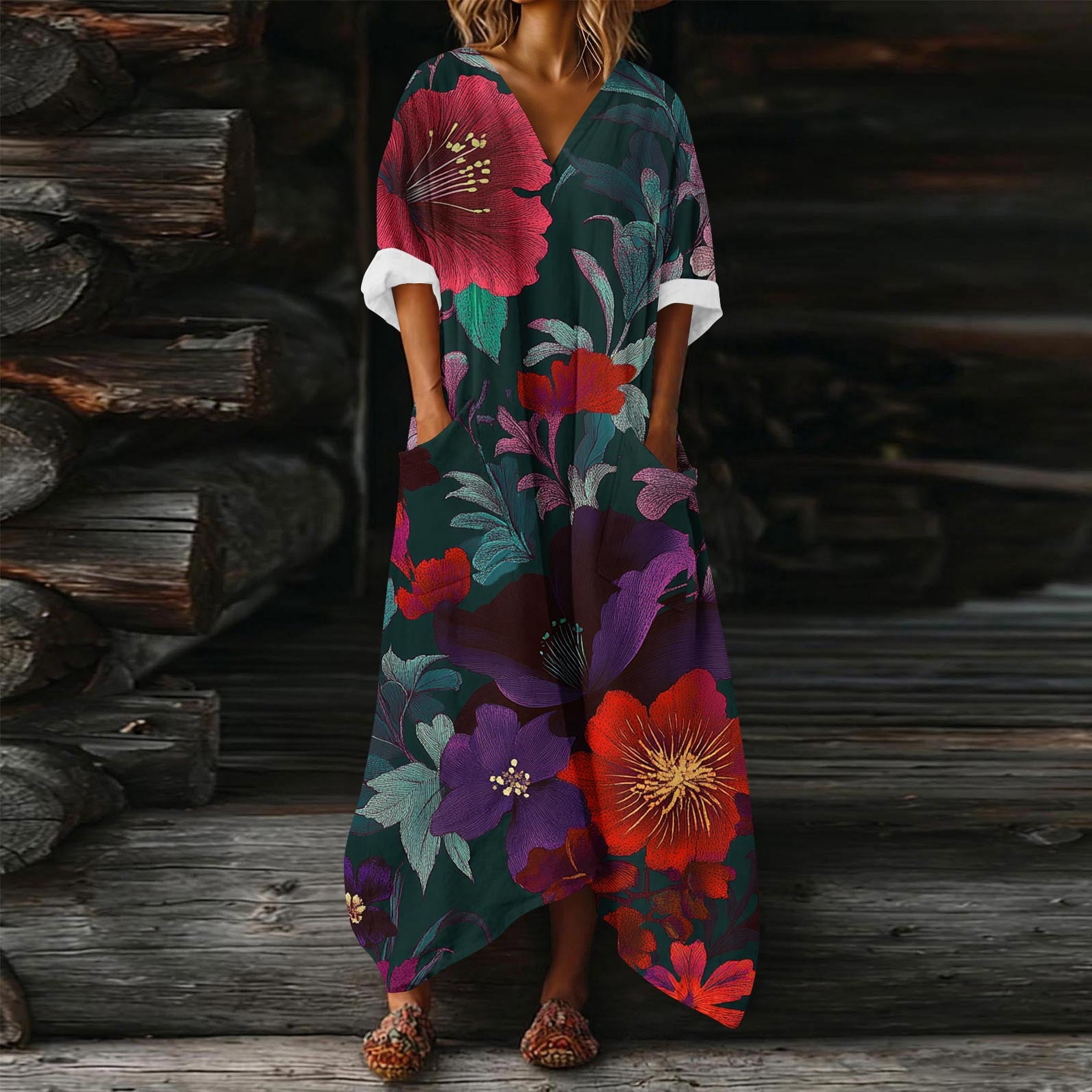 Blmnix Dress Women Shift Hawaiian Dresses Vintage Dress Petticoat Maxi ...