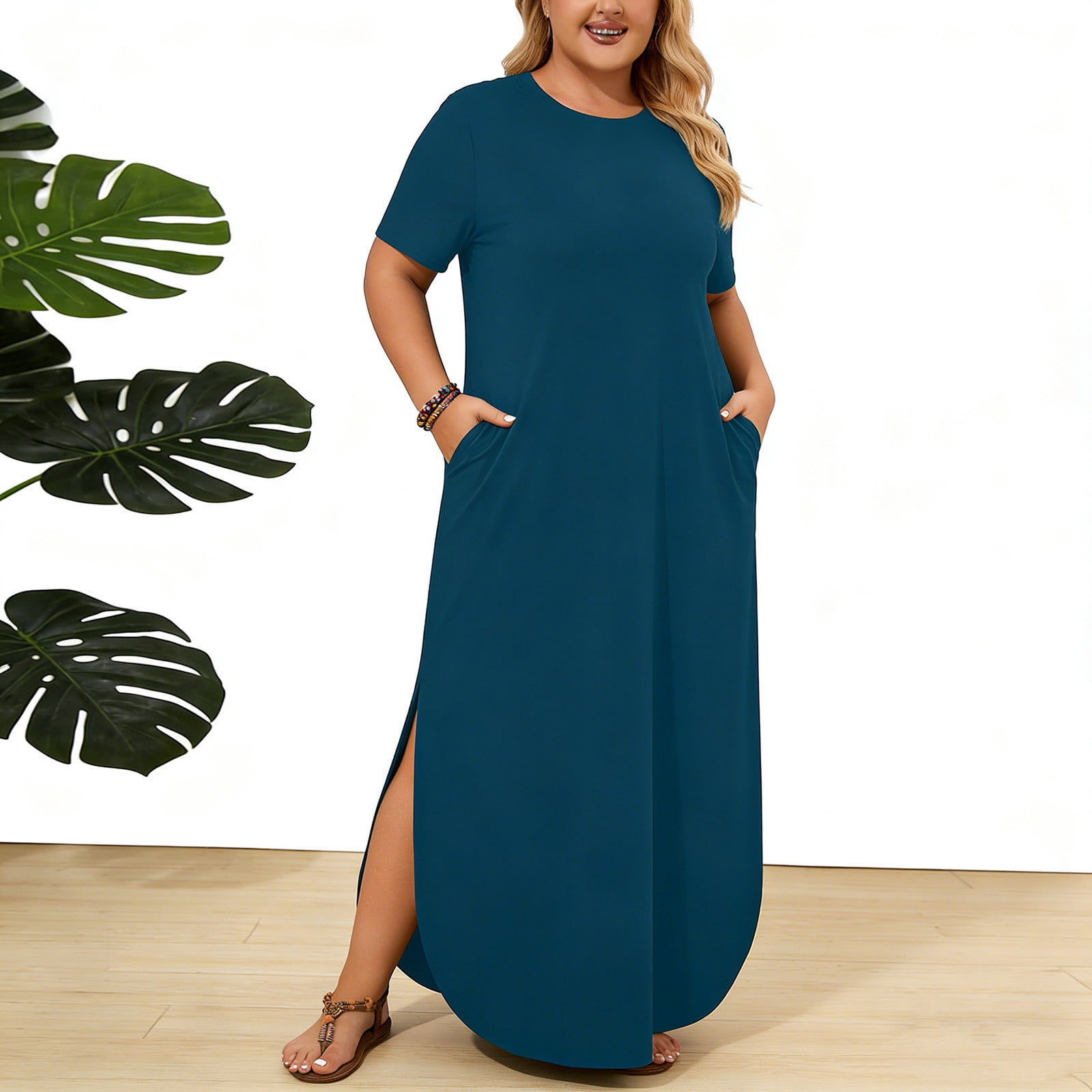 Blmnix Dress Women Tshirt Dress Popover Long Dresses Under Dress Maxi ...