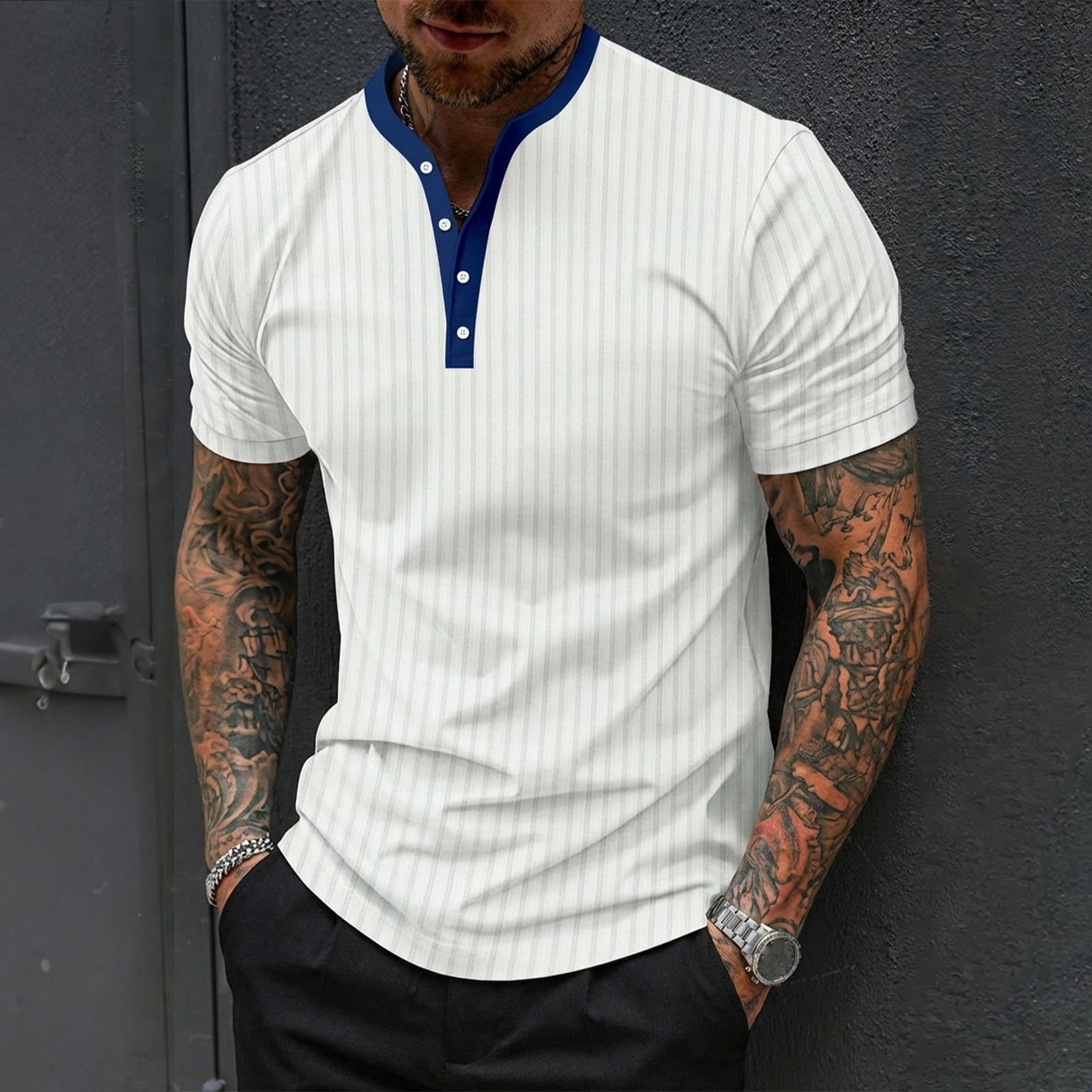 Blmnix Dry Fit Shirts Shirts for Men Ringer Big And Tall Shirts Henley ...