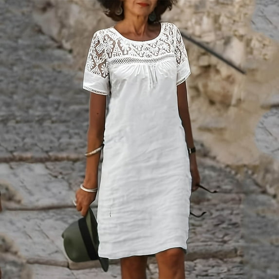 Blmnix Elegant Sexy Dresses for Women Cocktail-Length Lace Dress Shift ...