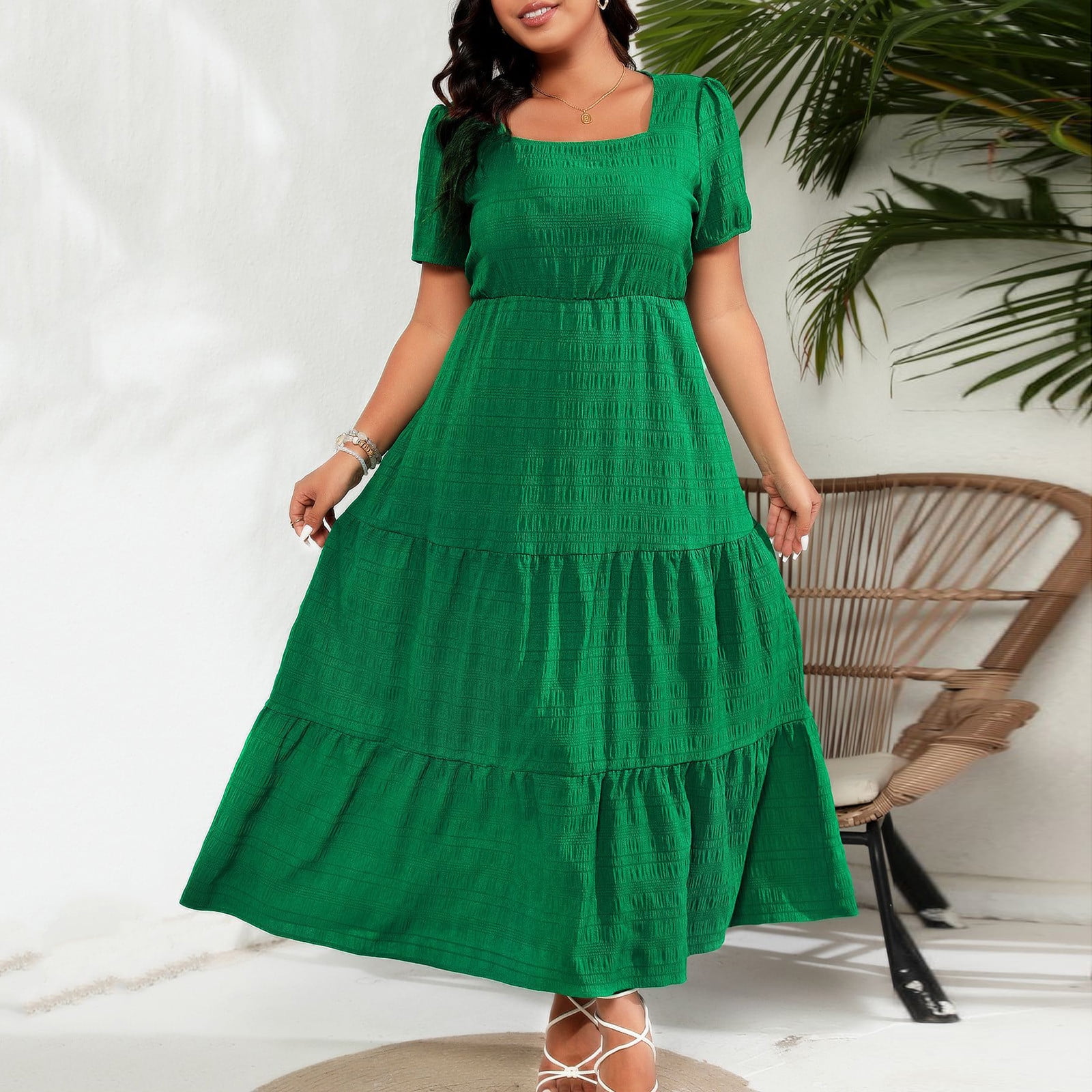 Blmnix Fit & Flare Women Dresses for Curvy Elegant Dresses Under Dress ...