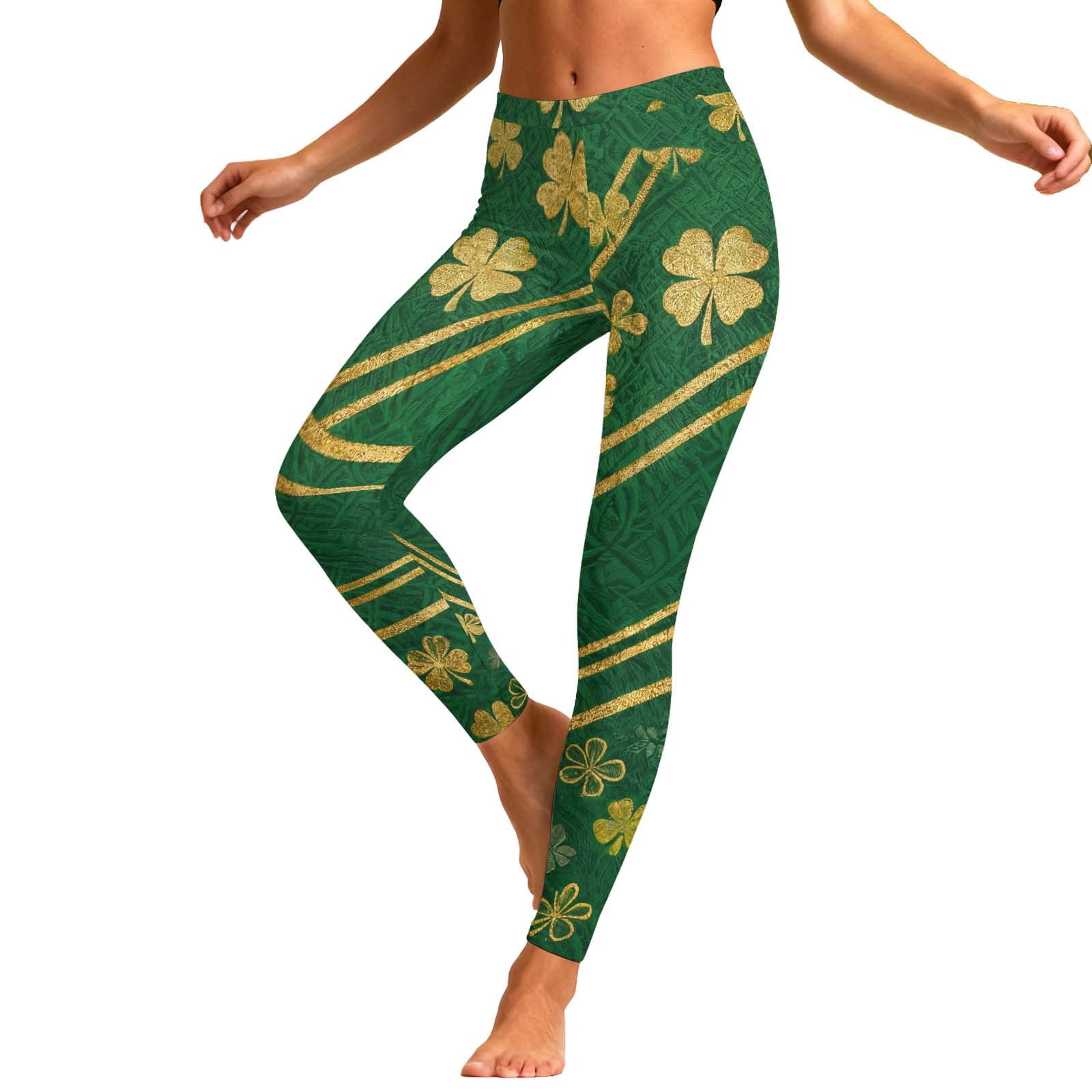 Blmnix Flat Front Women Pants Casual Pants St. Patrick Trousers Slim ...