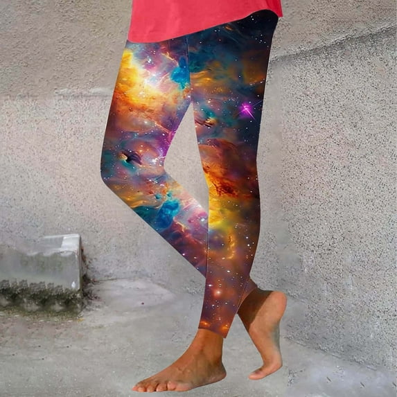 Blmnix Flat Front Womens Pants Casual Yoga Pants Tight Sparkly Pants ...