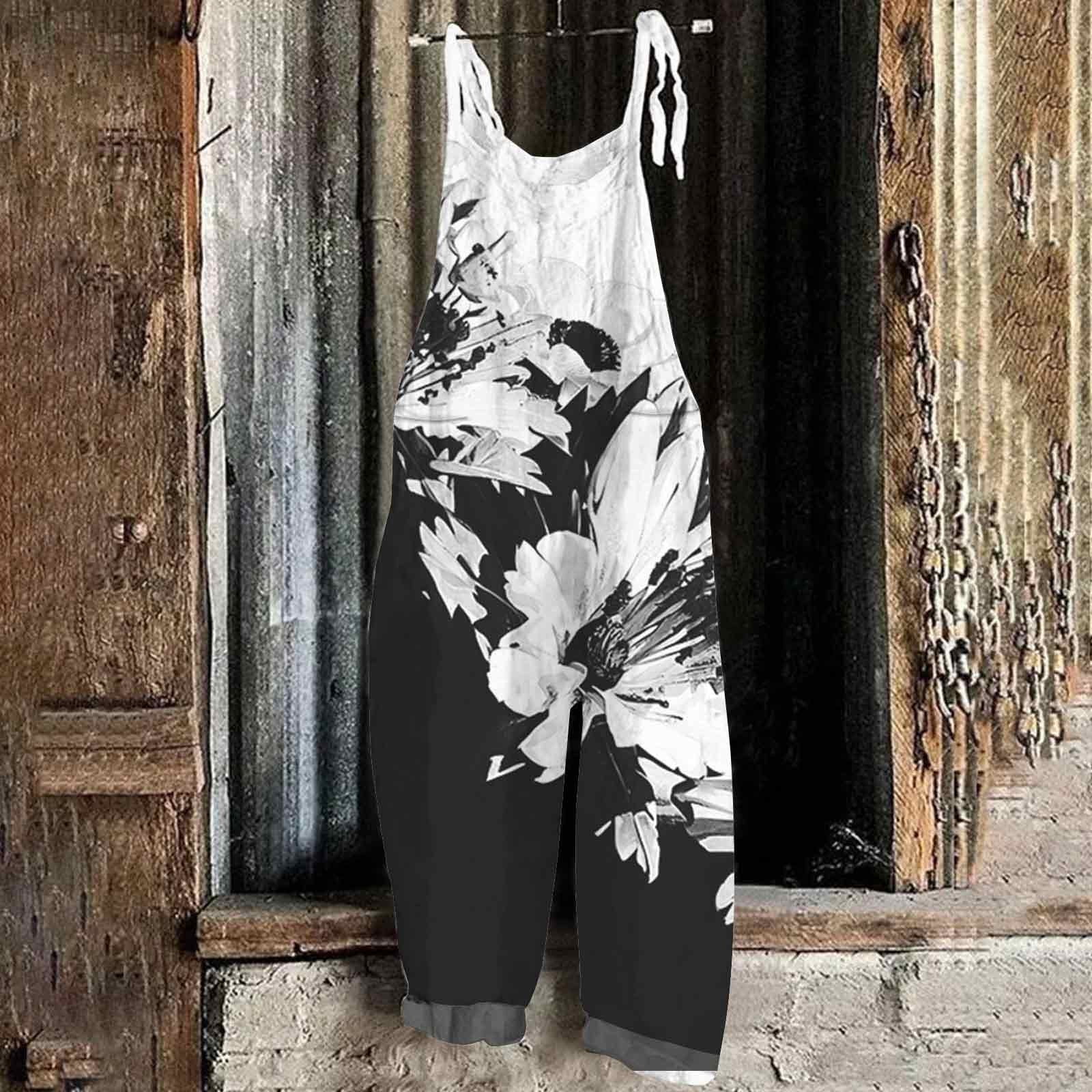 Blmnix Floral Womens Work Pants Backless Lounge Pants Women Wide-Leg ...