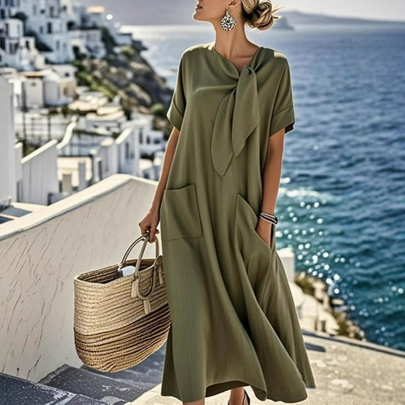 Blmnix Flowy Valentine Dresses for Women Casual Shift Dresses Green ...