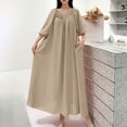 Blmnix Flowy Women dresses Holiday Dresses Tunic Tea-Length Skirt Crew ...