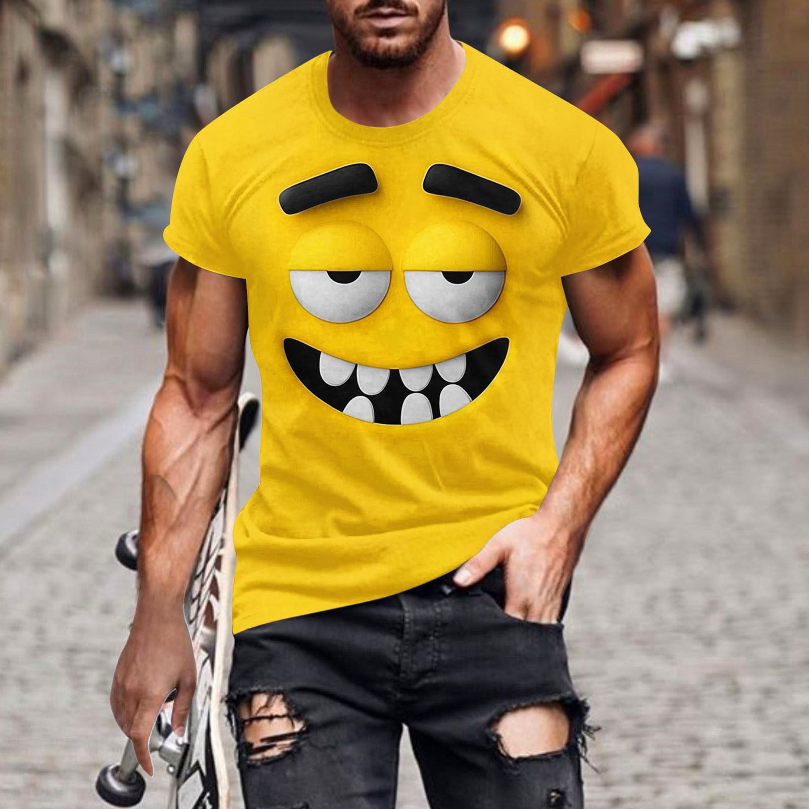 Blmnix Funny Shirt Mens Tshirts Oversized Muscle Heavyweight T Shirts ...
