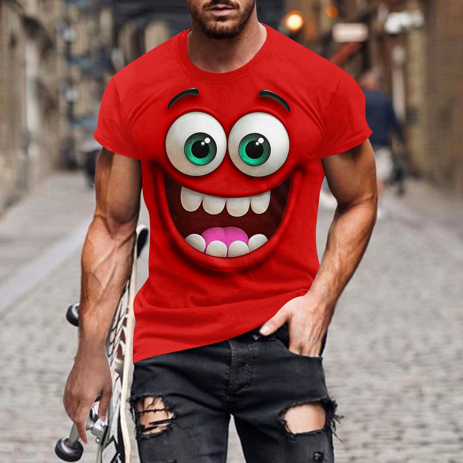 Blmnix Funny Tshirts Mens T-Shirts Big And Tall Shirts Baggy Muscle ...